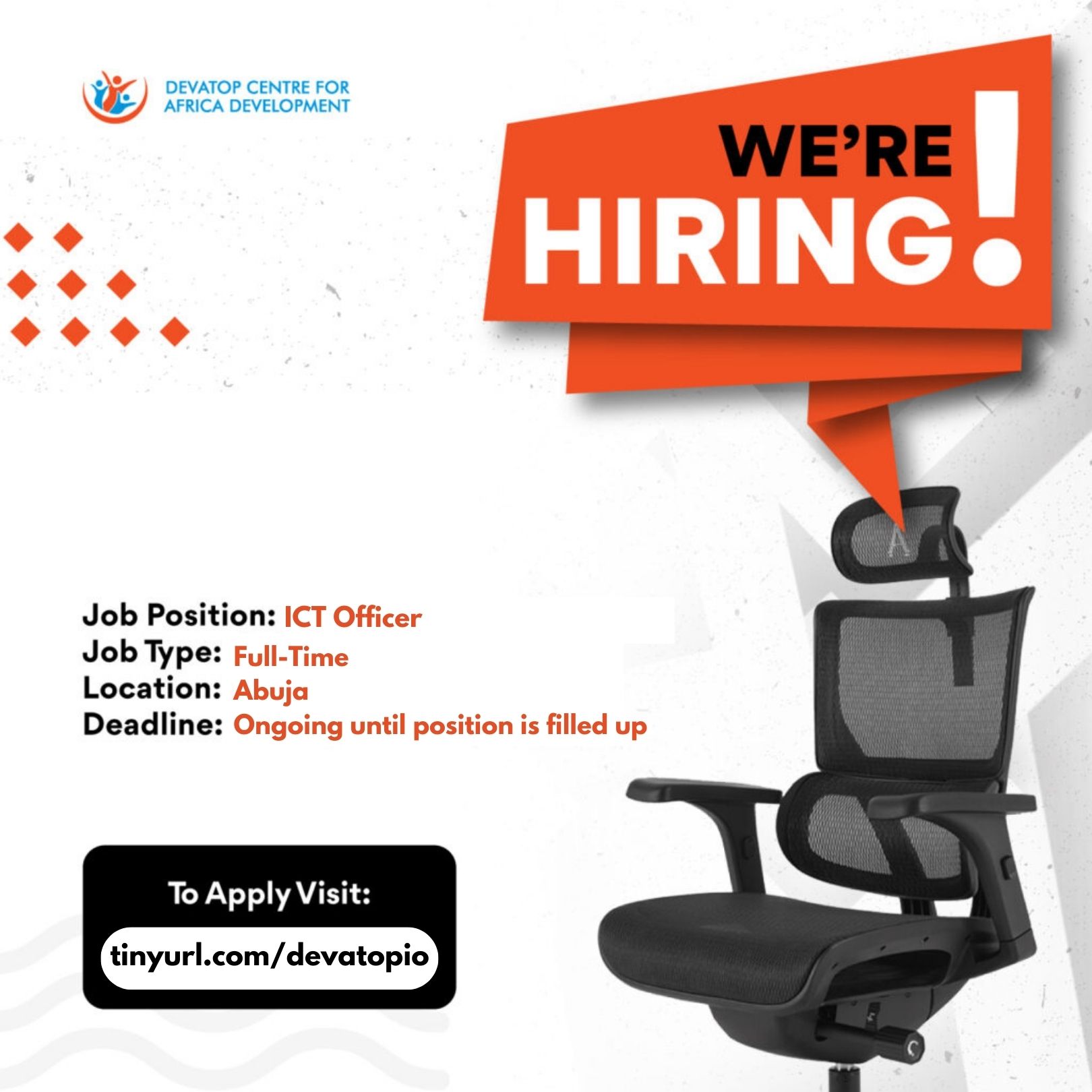 Call for Application: ICT Officer - Devatop Centre for Africa Development